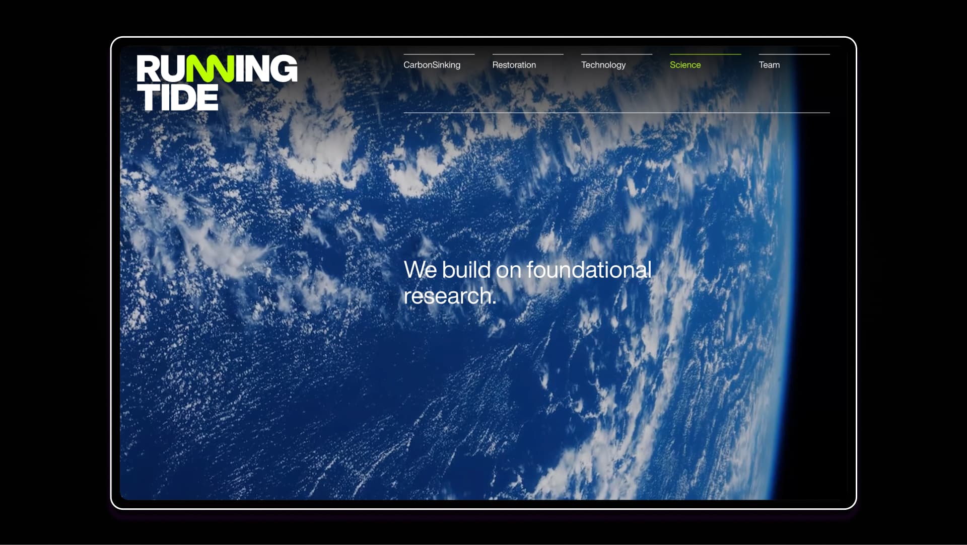 Running Tide Marketing Site, built by Old Friends · Engineering Studio